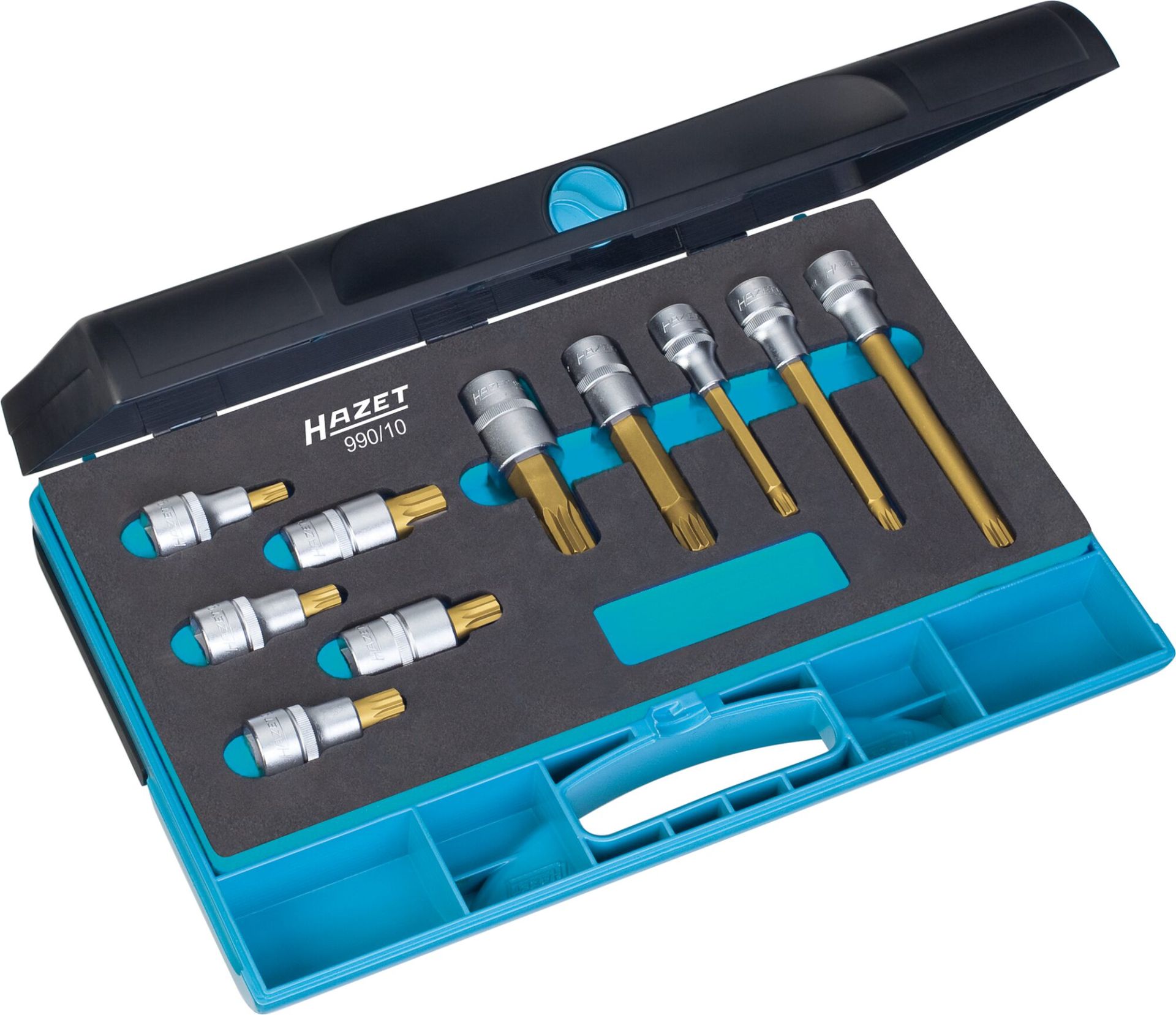 HAZET Schraubendreher-Steckschlüsseleinsatz Satz 990/10 · 1/2 Zoll (12,5 mm) Vierkant hohl ...